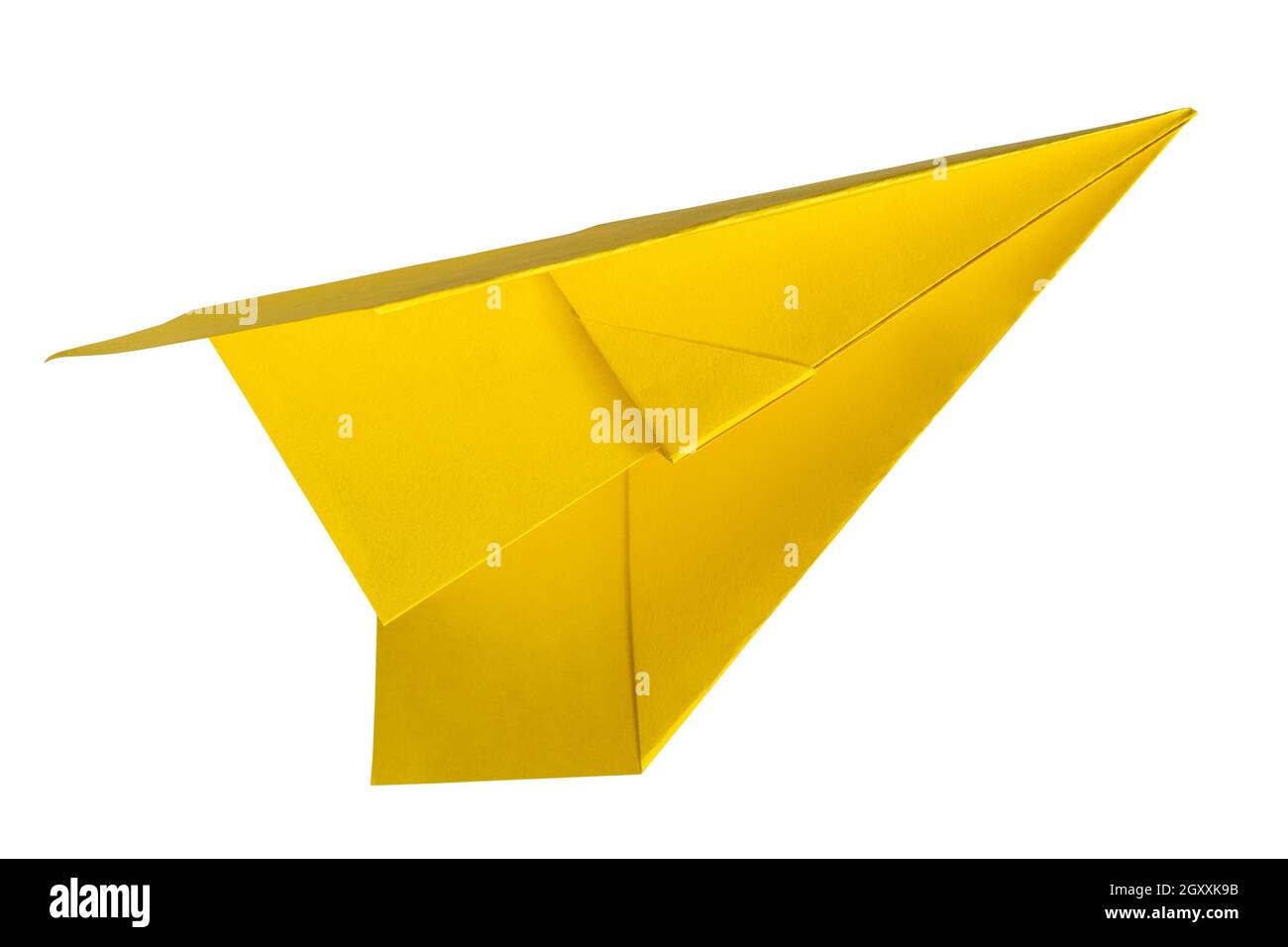 Yellow paper aircraft. Paper plane isolated on a white background Stock ...