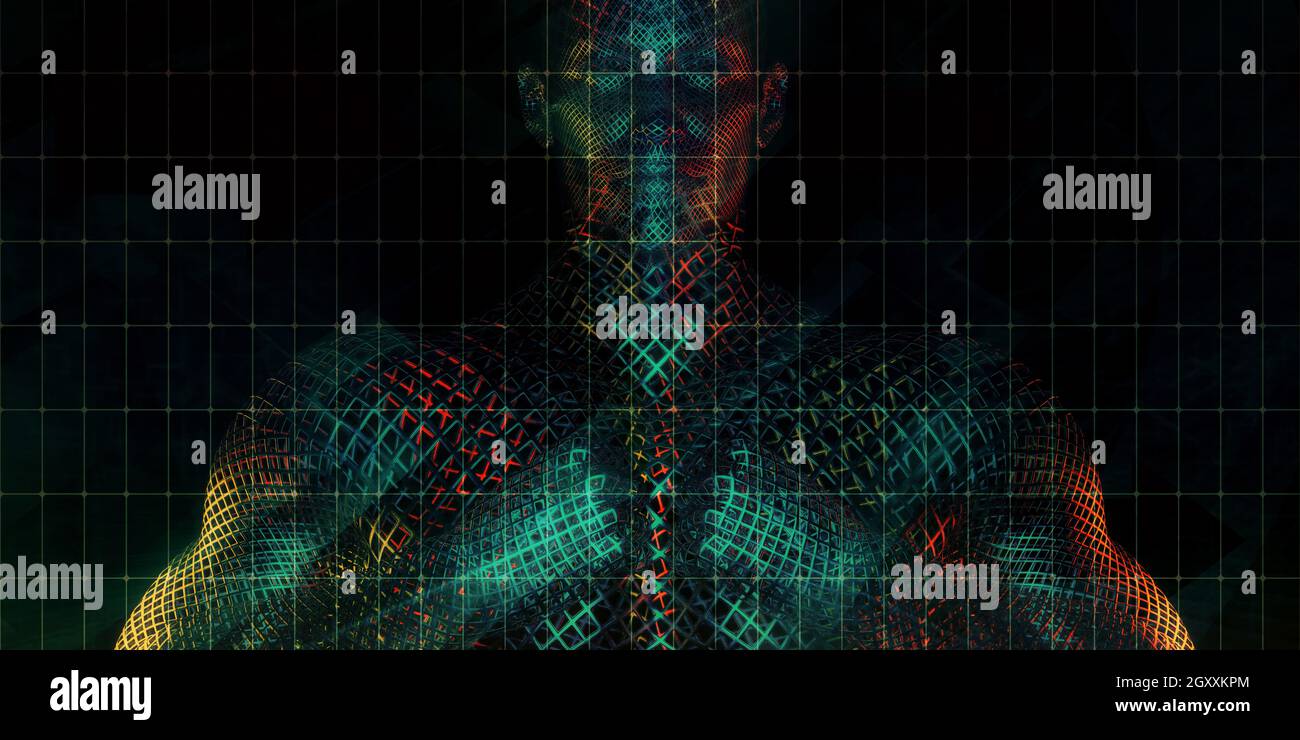 Futuristic Art Abstract With Digital Technology Theme Stock Photo - Alamy