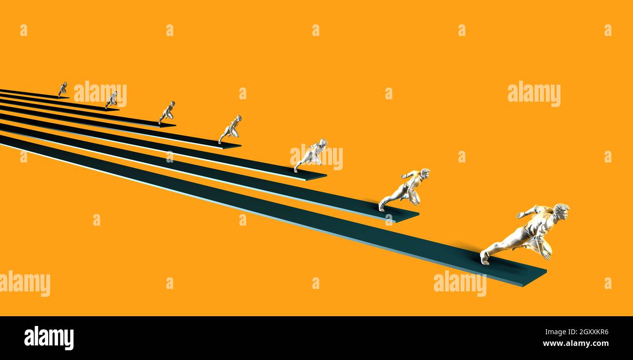 Technology Innovation and Competition Race in Development Stock Photo ...