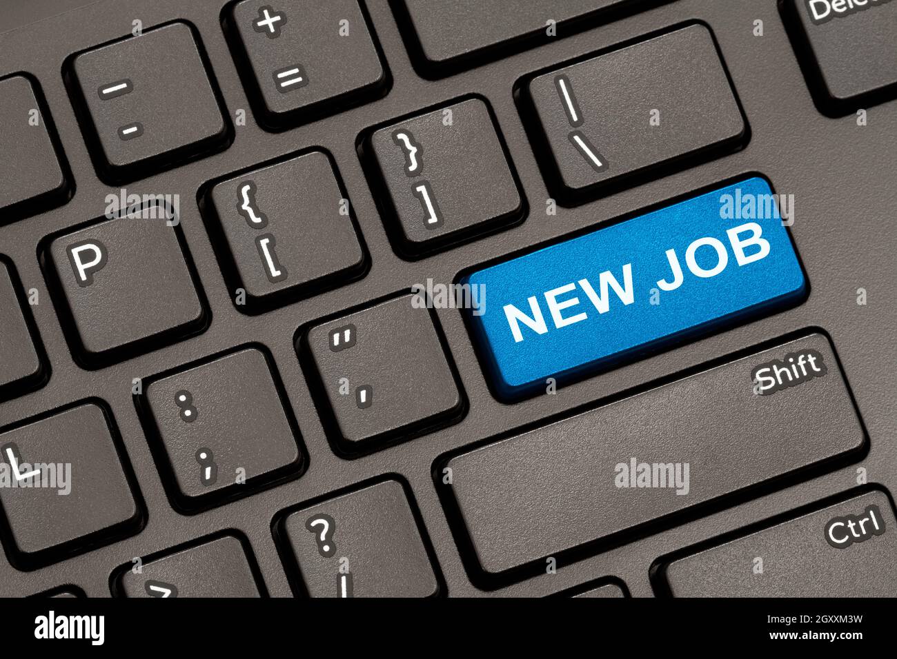 Modern Keyboard with Hot Key for New Job. New Job Concept: Computer ...