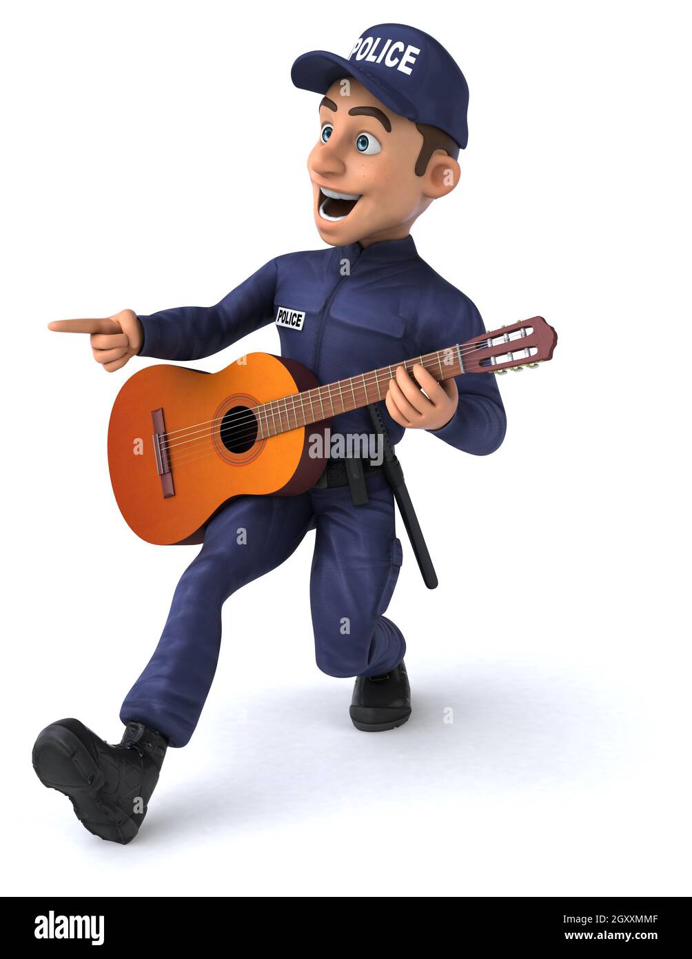 Fun 3D illustration of a cartoon Police Officer Stock Photo - Alamy