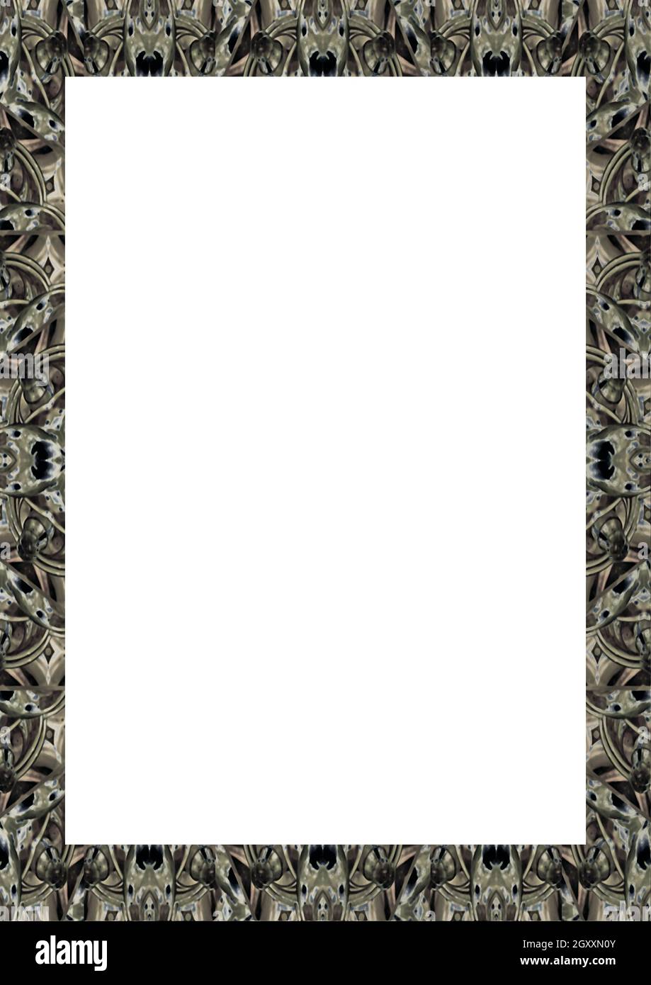 White frame background with decorated design borders Stock Photo - Alamy