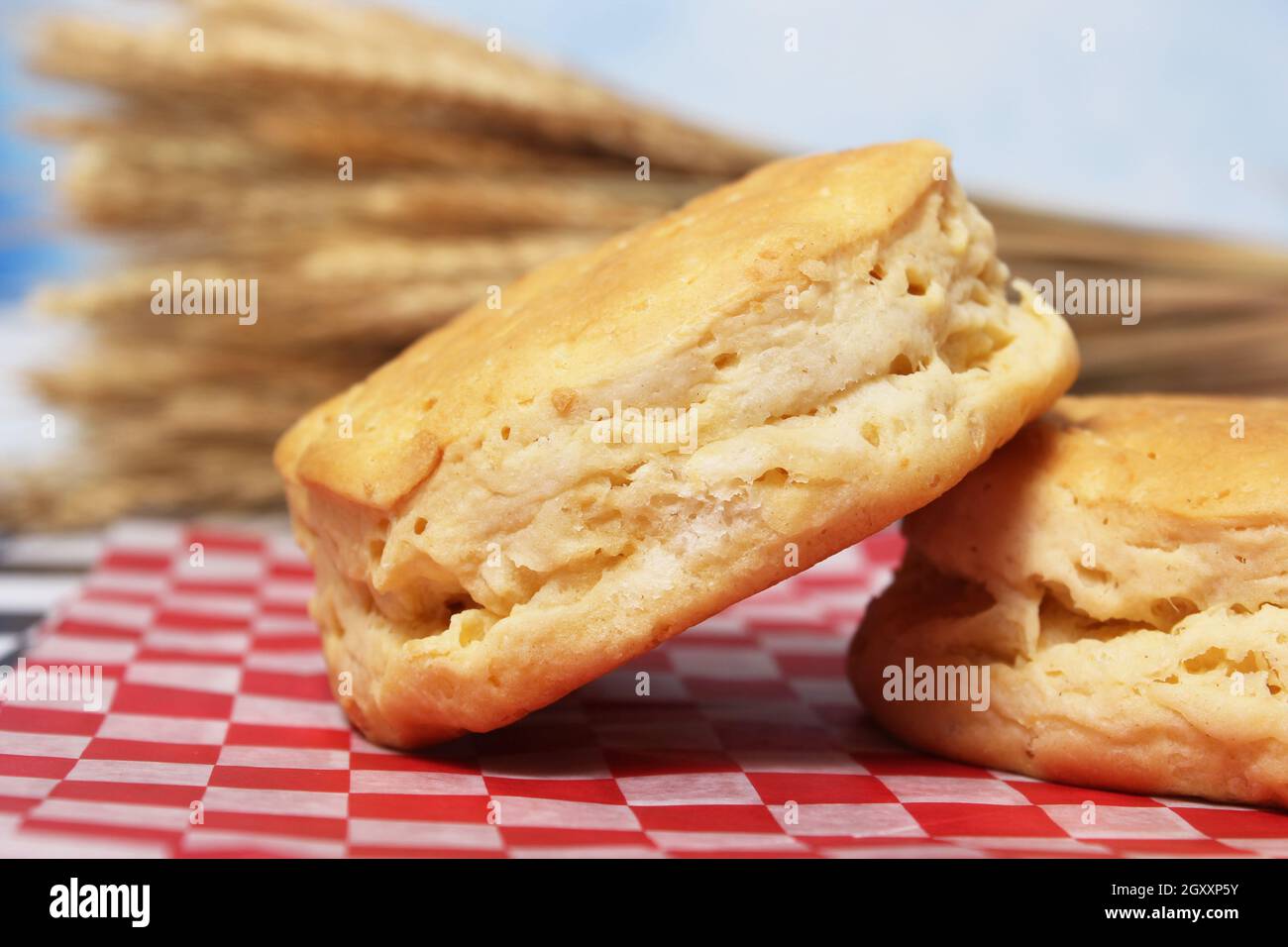 Honey and Wheat Biscuits Close up Stock Photo - Alamy