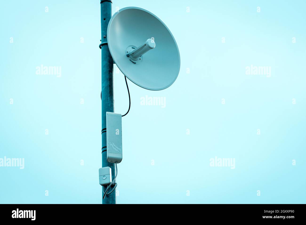 Wireless access point antenna installation on street pole Stock Photo ...