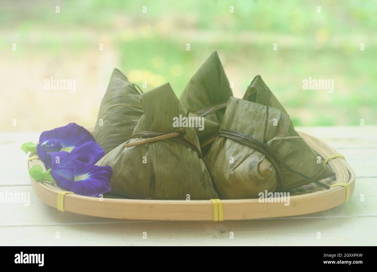 Chinese tradition food - Chinese Steamed Rice Dumpling with blur ...