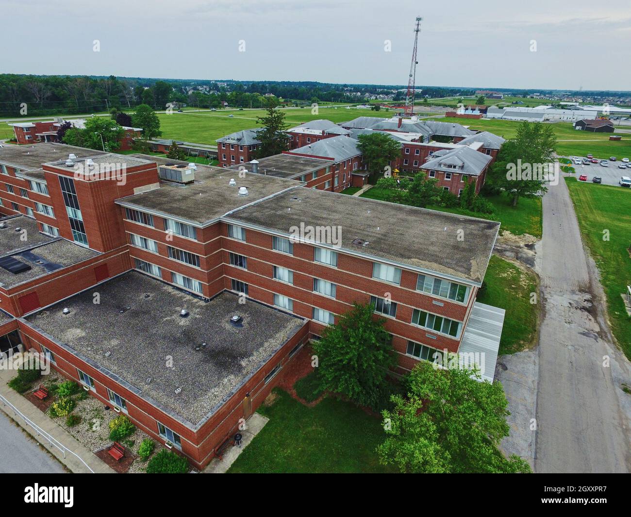 Aerial shot building grass hi-res stock photography and images - Alamy