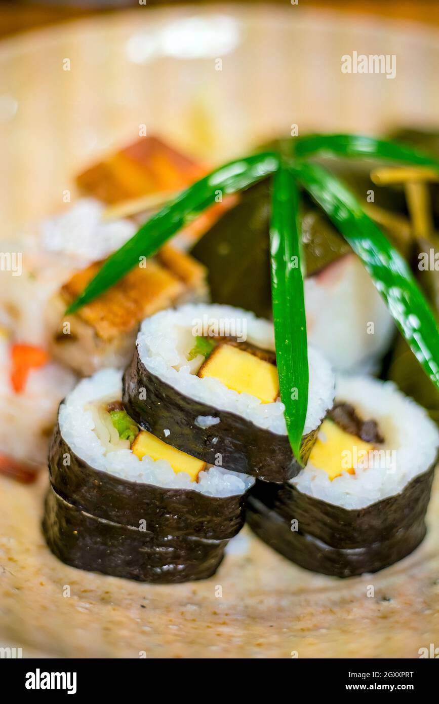 Traditional Kyoto style sushi in a japanese restaurant Stock Photo - Alamy