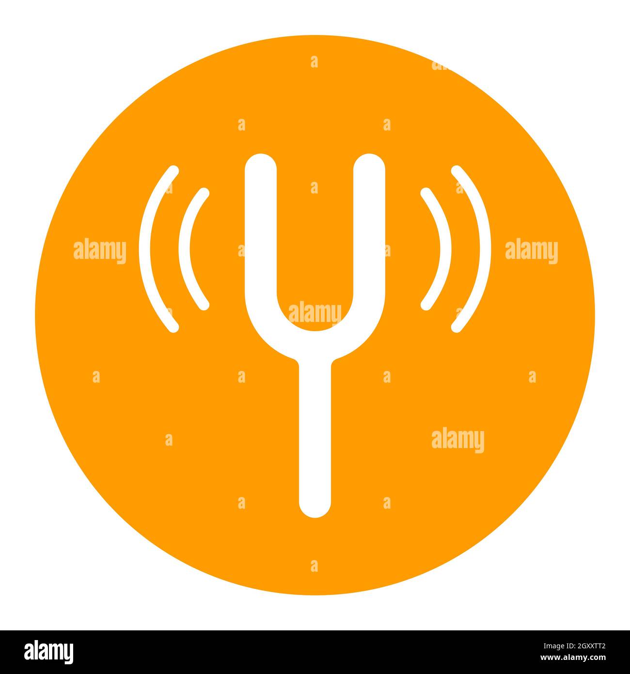 Tuning fork vector flat white glyph icon. Music sign. Graph symbol for ...