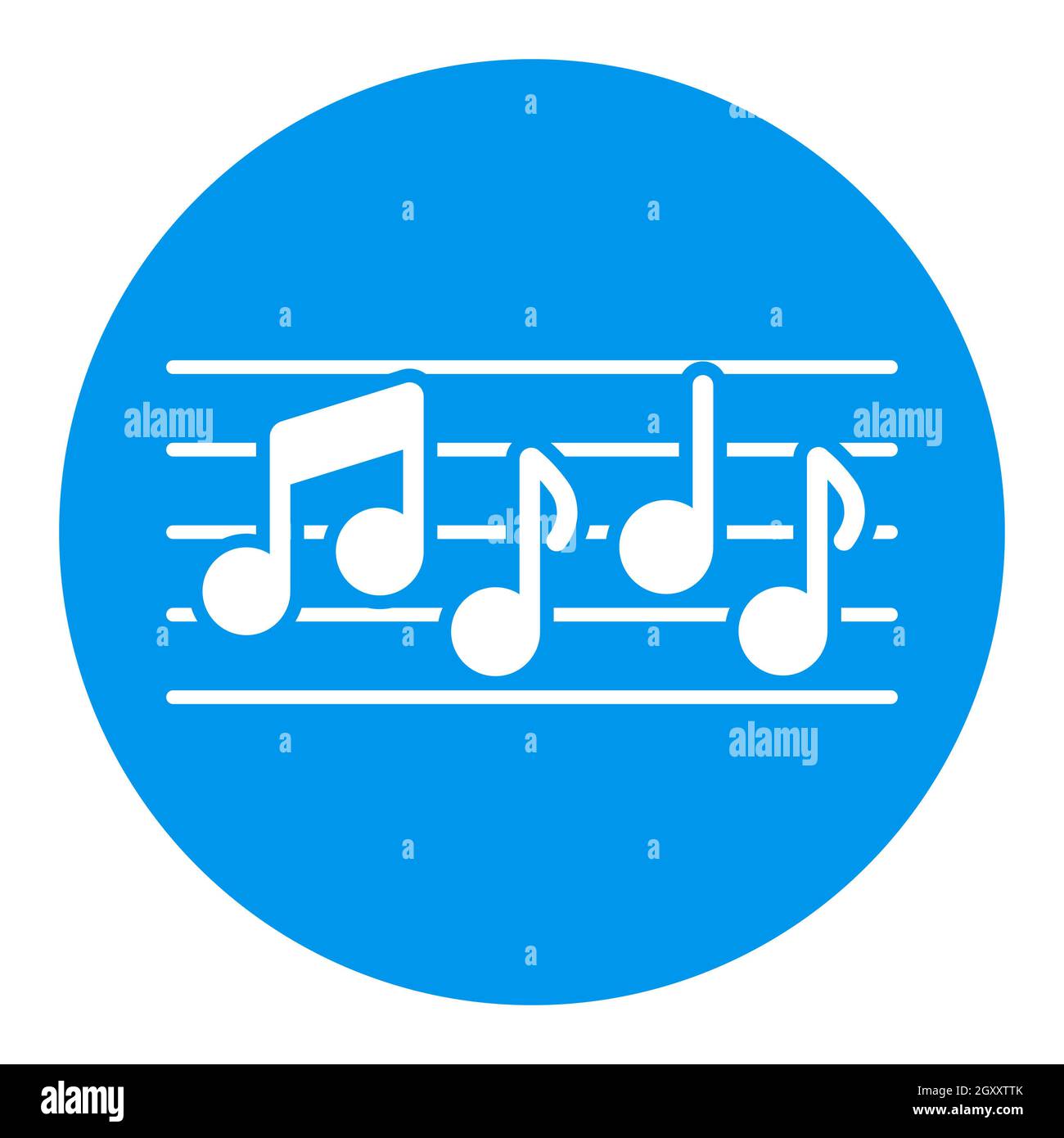 Stave and music notes vector white glyph icon. Melody, classical music ...