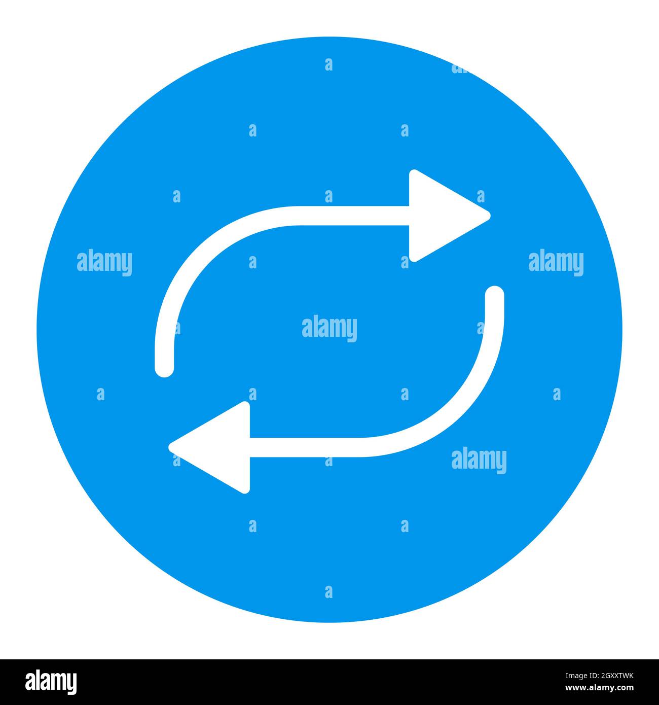 Repeat button vector flat white glyph icon. Music sign. Graph symbol ...