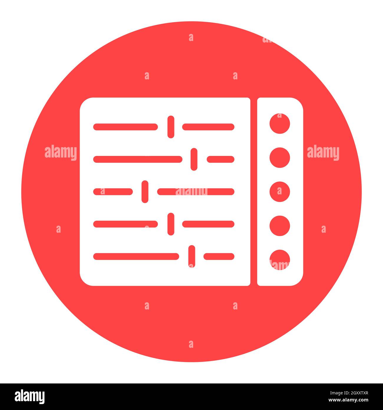 Mixing console vector flat white glyph icon. Graph symbol for music and ...