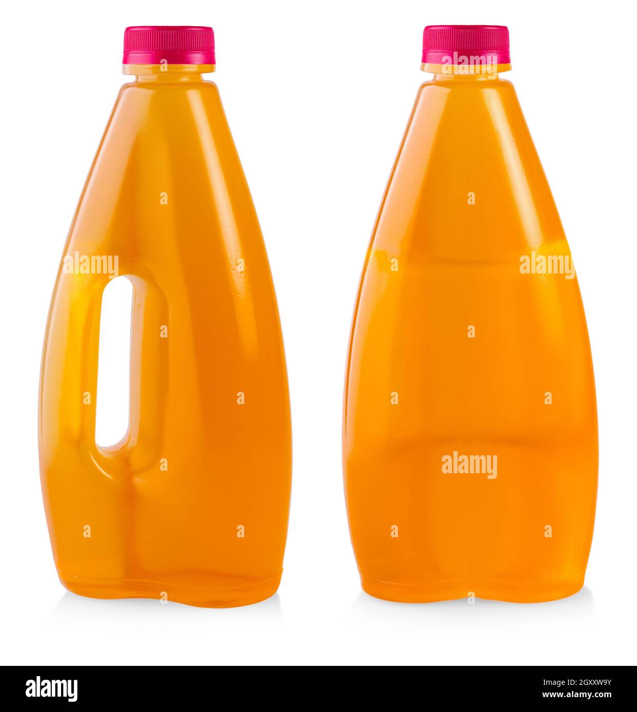 Red juice in plastic bottle isolated on white background Stock Photo ...