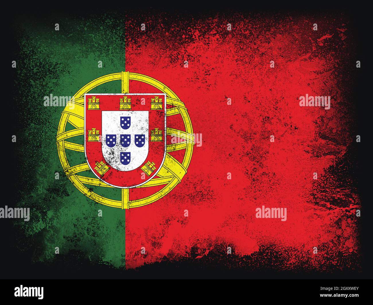 Portugal Flag design composition of exploding powder and paint ...