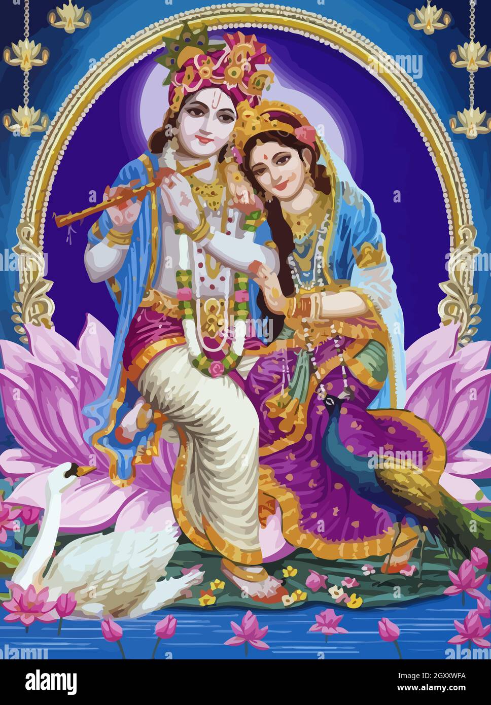 hinduism lord Saraswati spiritual swan holy power illustration Stock ...