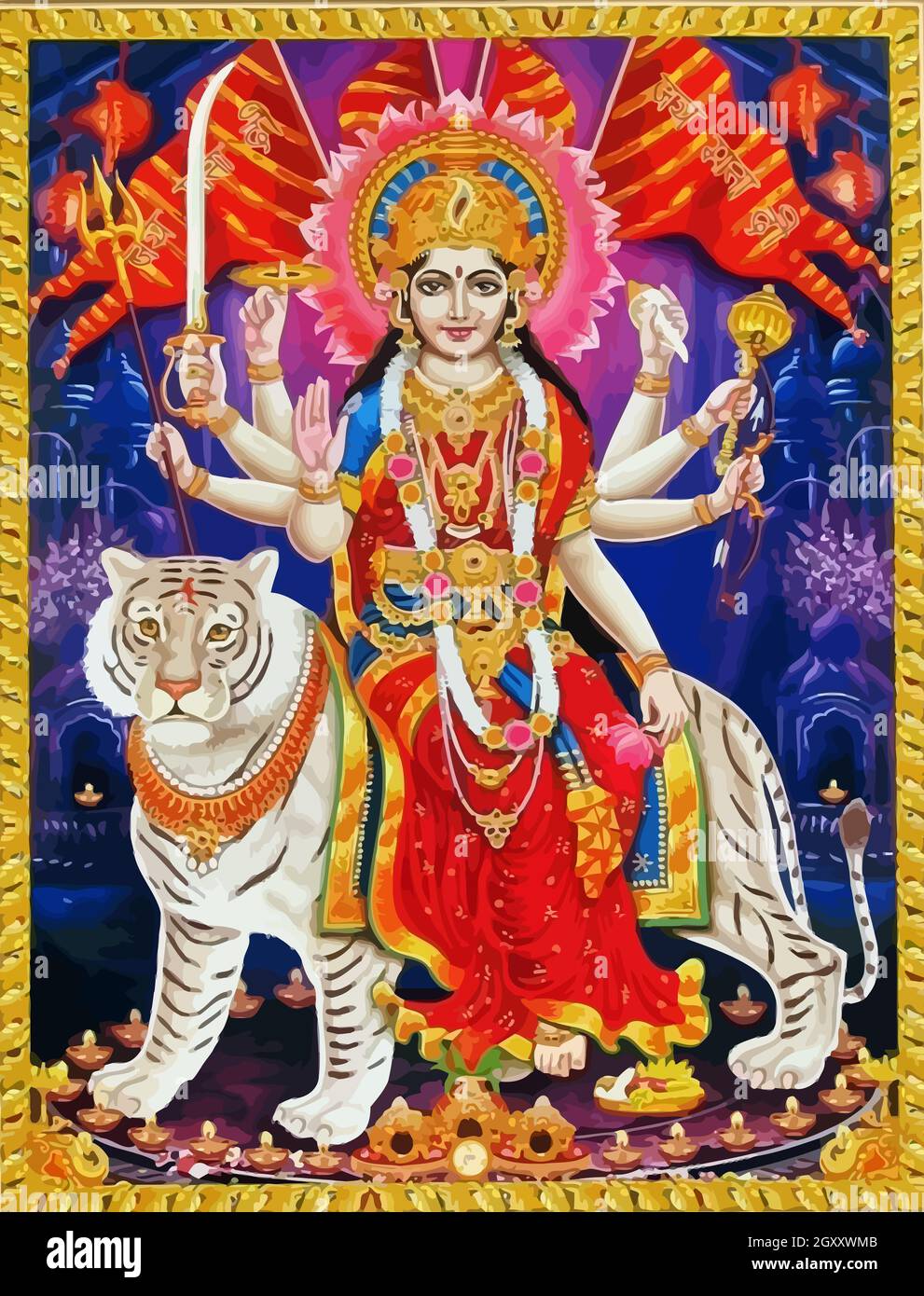 god Surya power of sun hinduism mythology illustration Stock Photo - Alamy