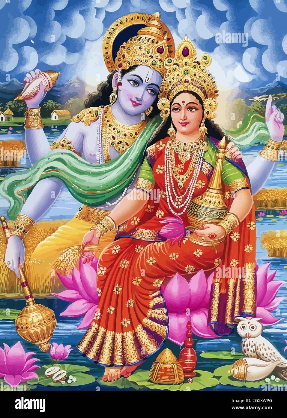 god Surya power of sun hinduism mythology illustration Stock Photo - Alamy