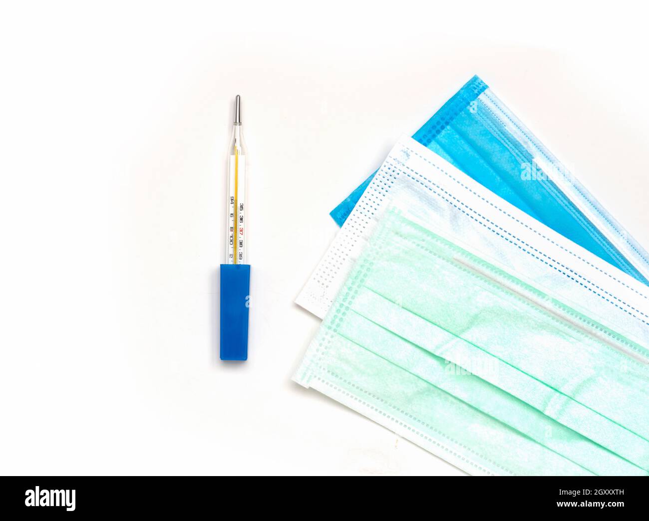 Glass Thermometers and Medical surgical masks and hand sanitizer ...