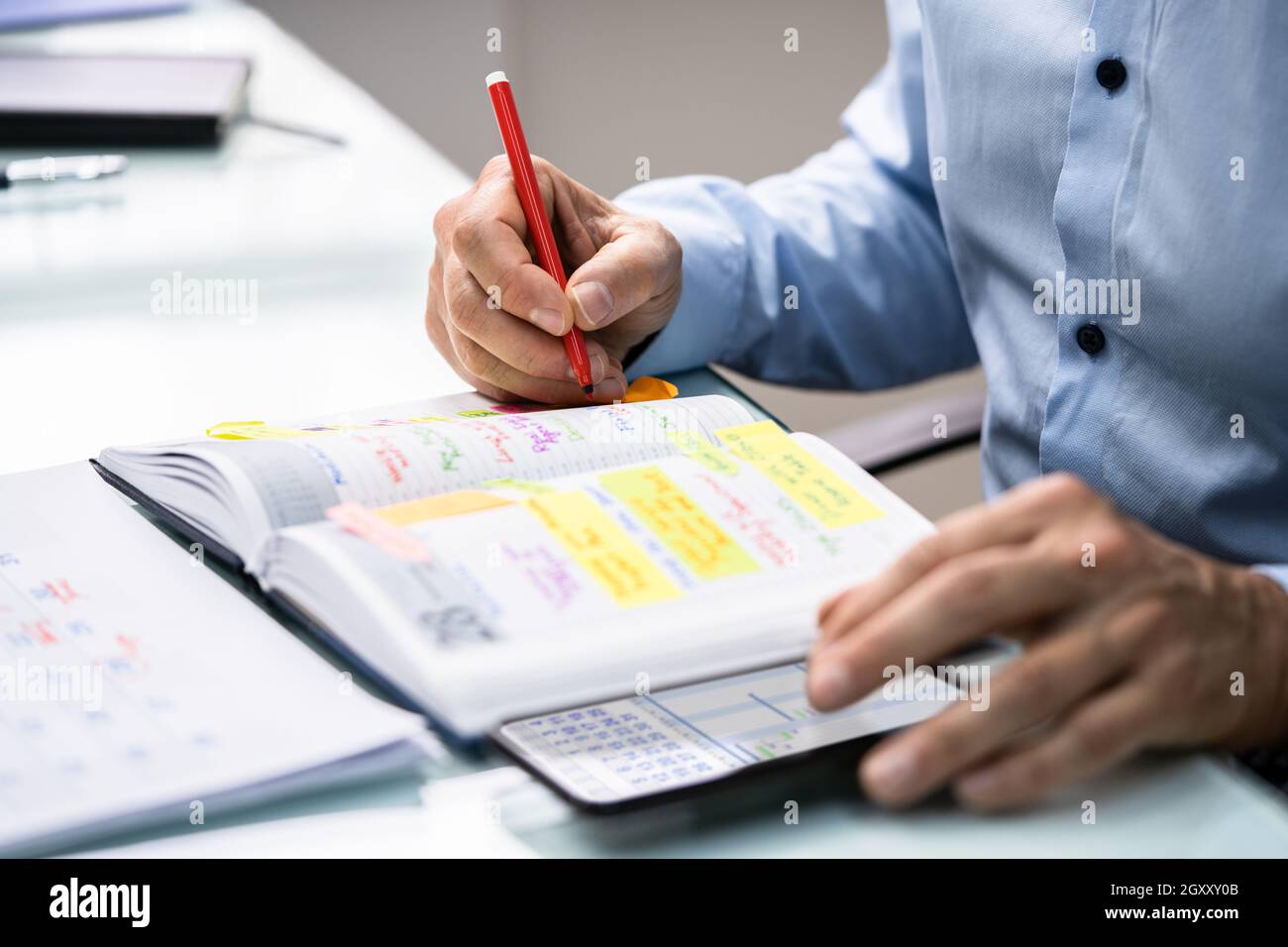 Calendar Schedule Plan In Paper And On Phone Stock Photo - Alamy