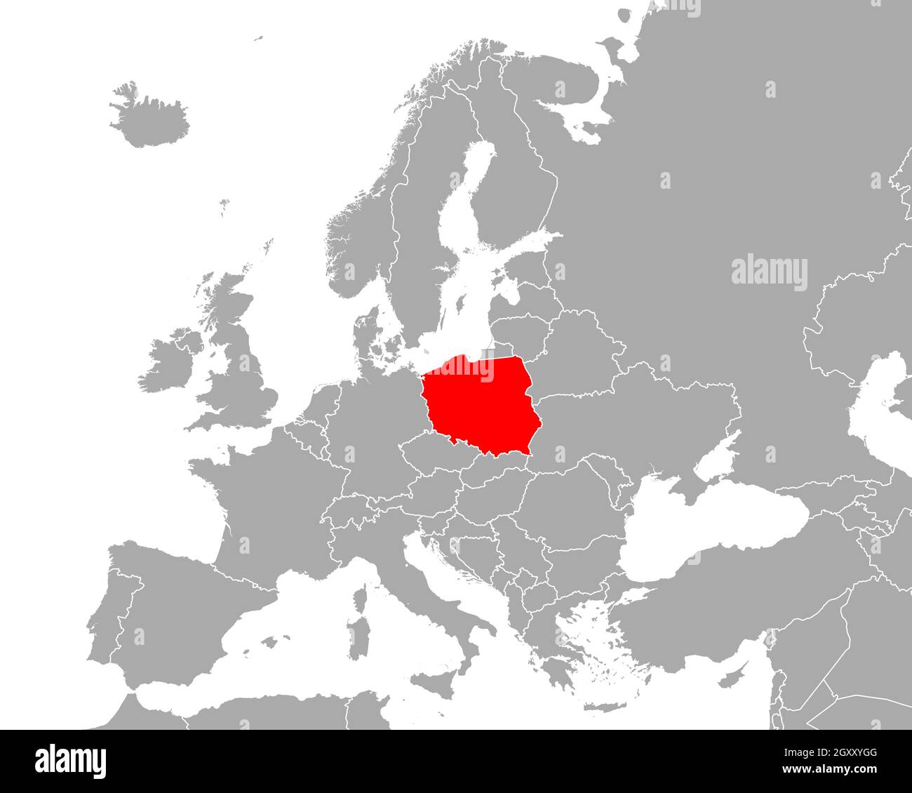 Map of Poland in Europe Stock Photo - Alamy