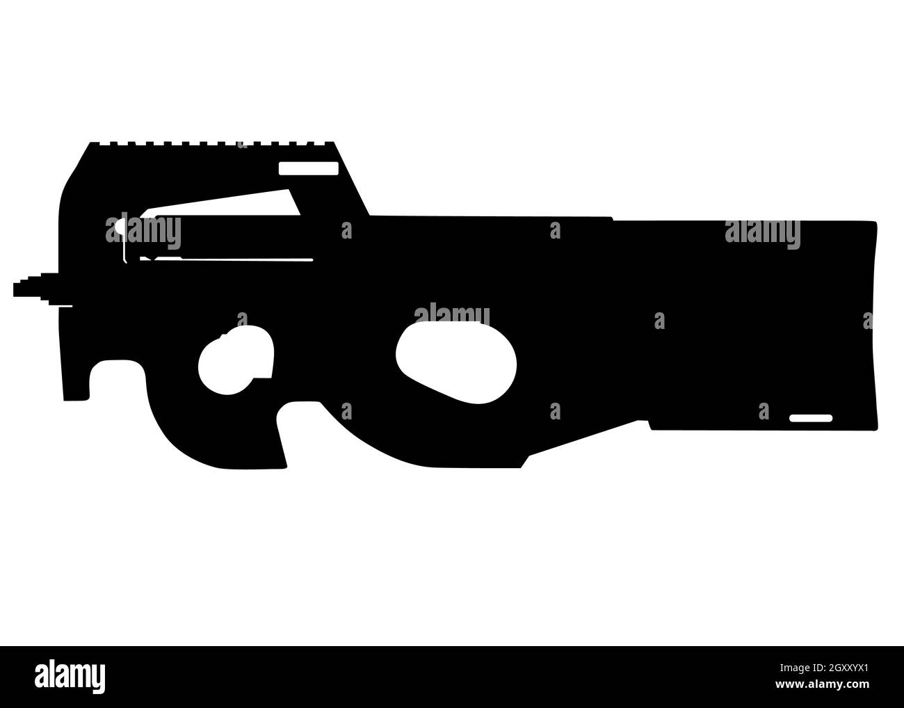 Vector image silhouette of modern military assault rifle symbol ...