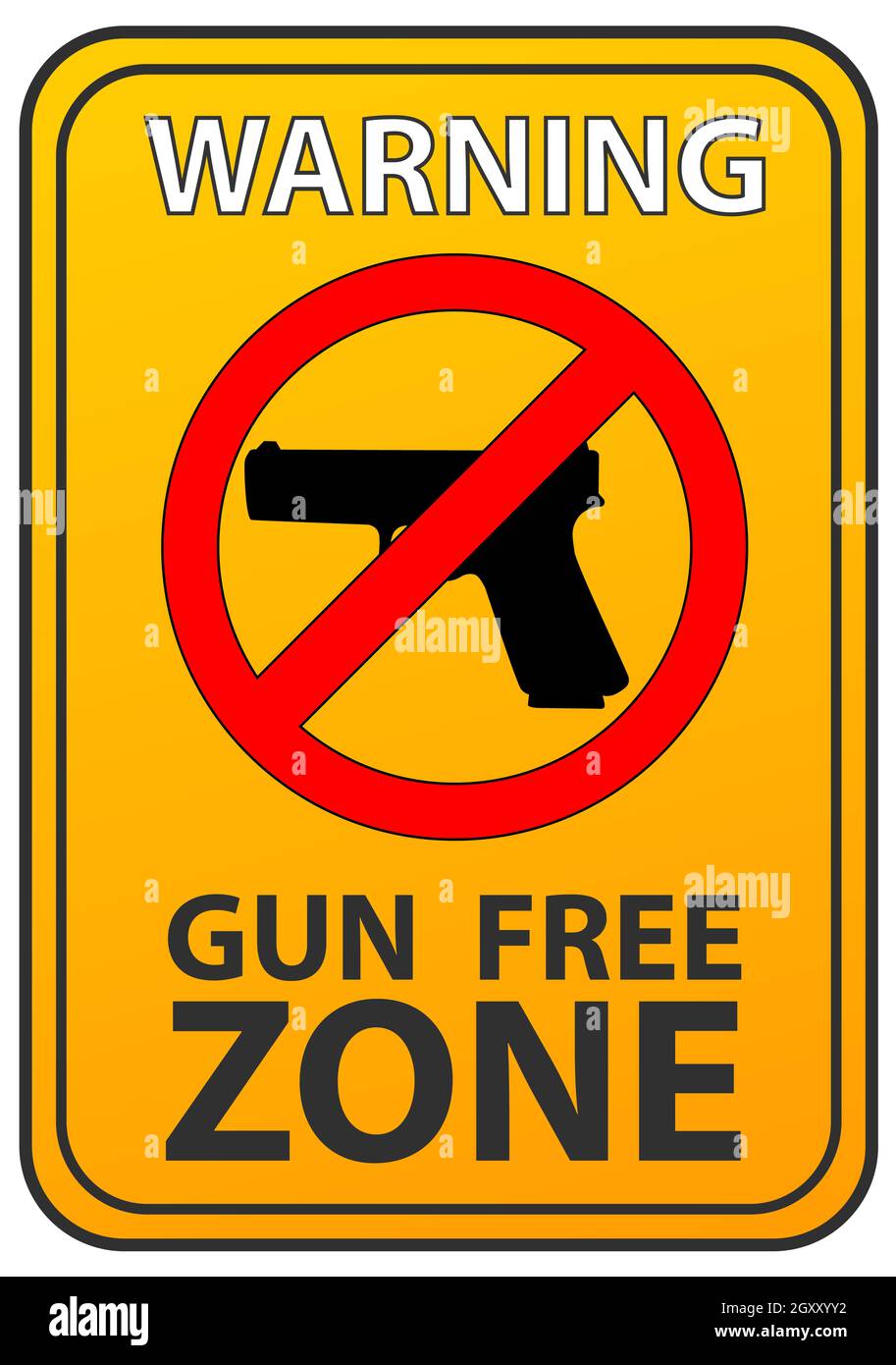 Gun free zone, prohibition warning sign. Restricted area, guns banned ...