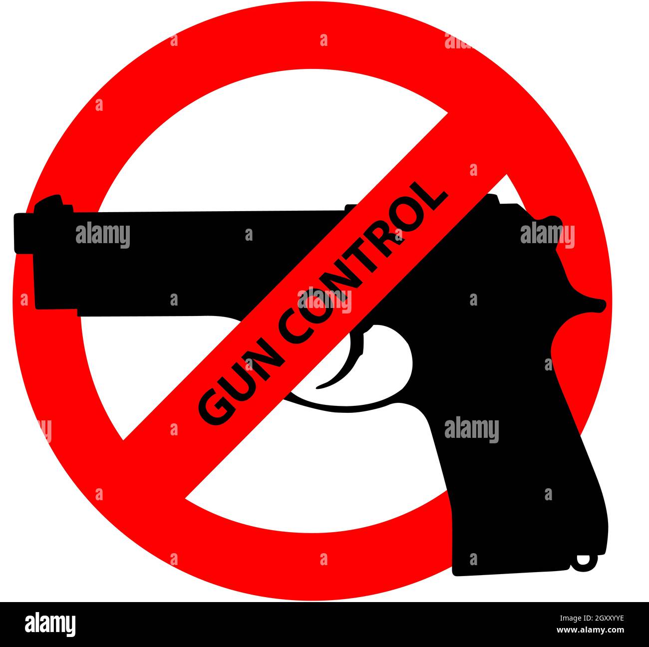 Caution sign about gun control. Restricted area, guns banned. Vector ...