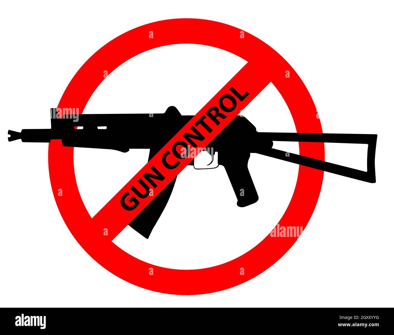 Caution sign about gun control. Restricted area, guns banned. Vector ...