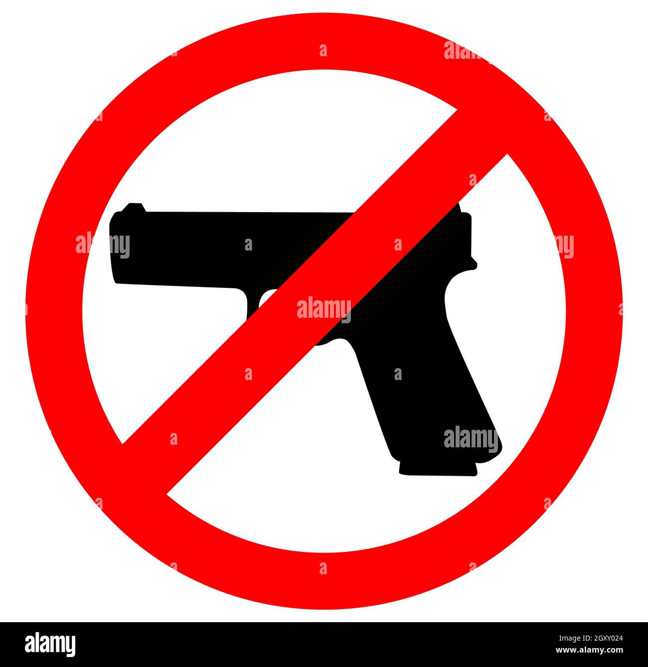 No gun sign, prohibition warning sign, ban. Restricted area, pistol not ...