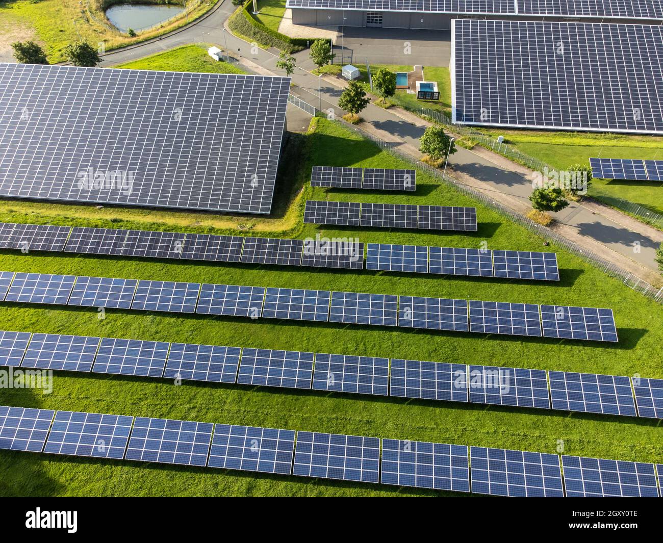 Aerial view of a solar park Stock Photo - Alamy