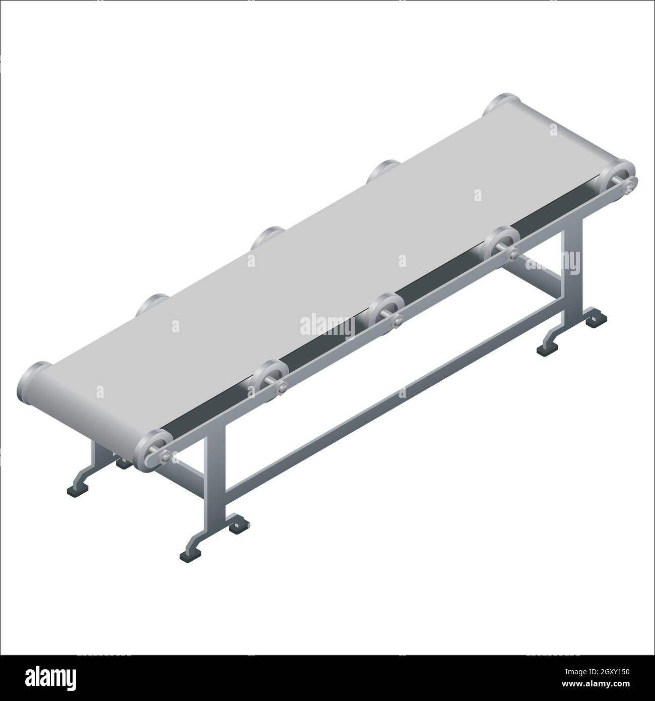 Isometric detailed conveyor belt isolated on white. Design element for ...