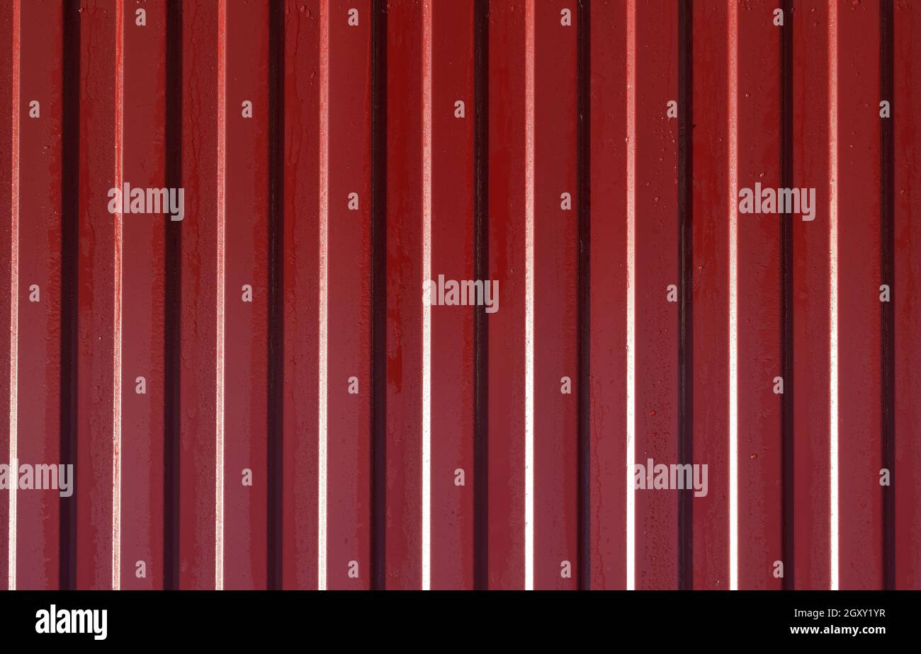 Diagonal pattern of metal profile. Fences from the galvanized iron ...