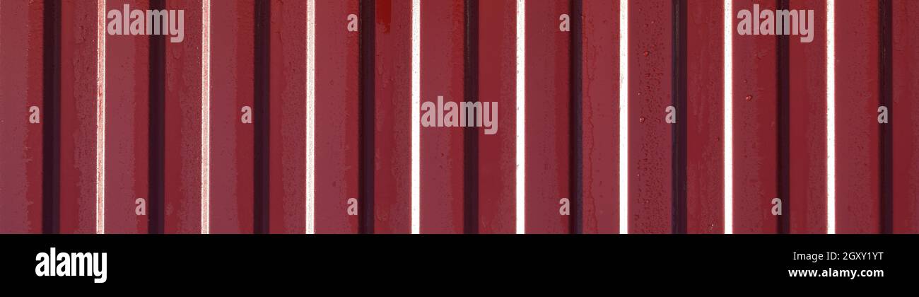 Diagonal pattern of metal profile. Fences from the galvanized iron ...