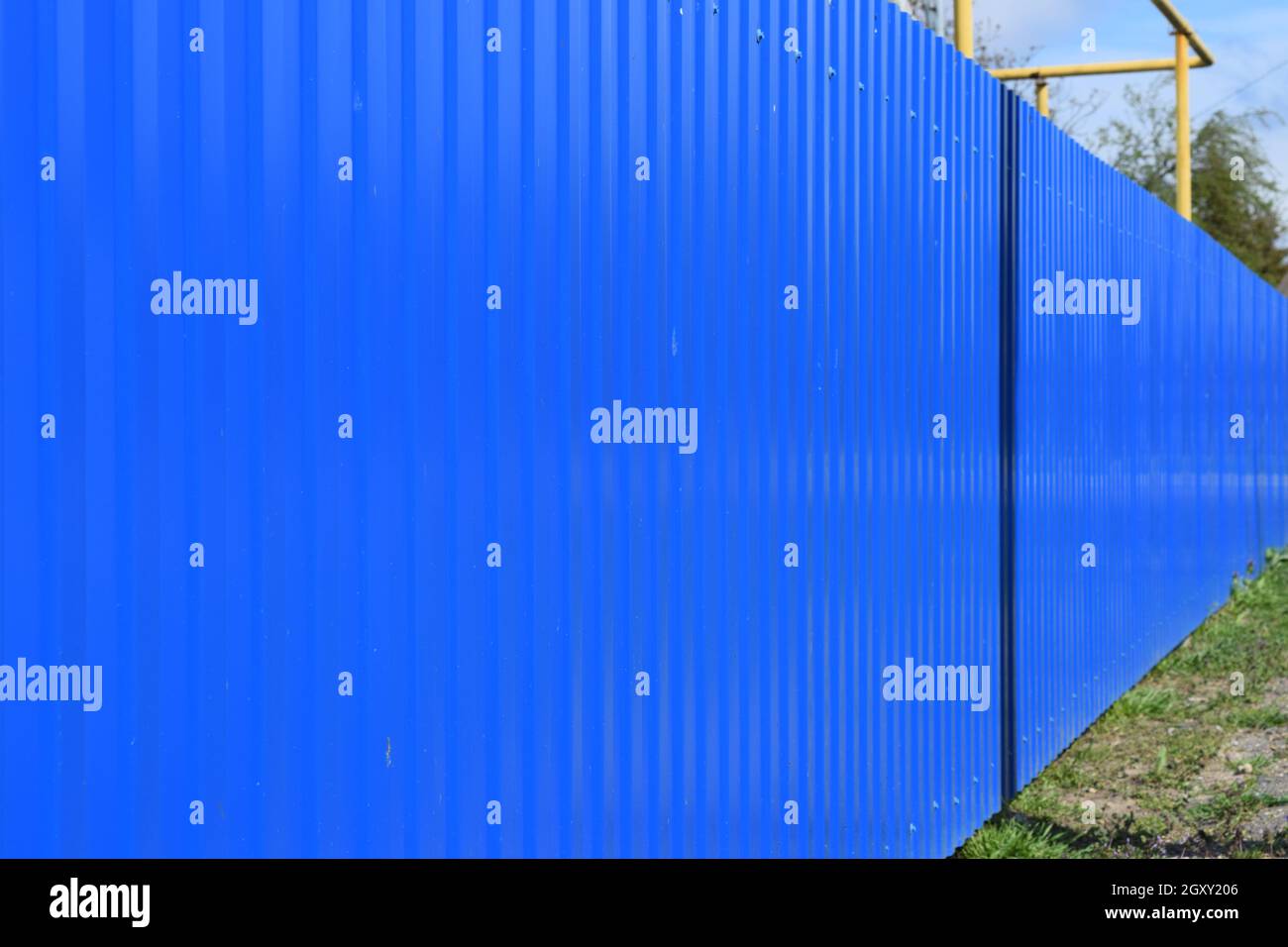 Diagonal pattern of metal profile. Fences from the galvanized iron ...