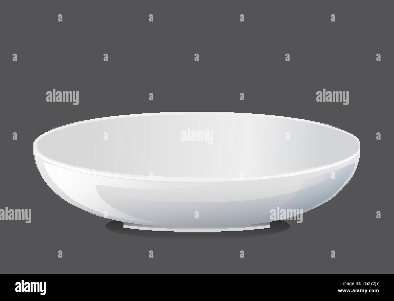 White plain plate on black background illustration Stock Vector Image ...