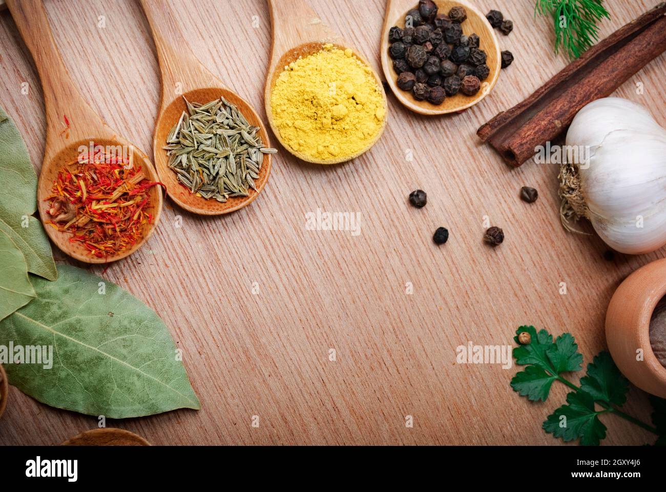Indian spices border hi-res stock photography and images - Alamy