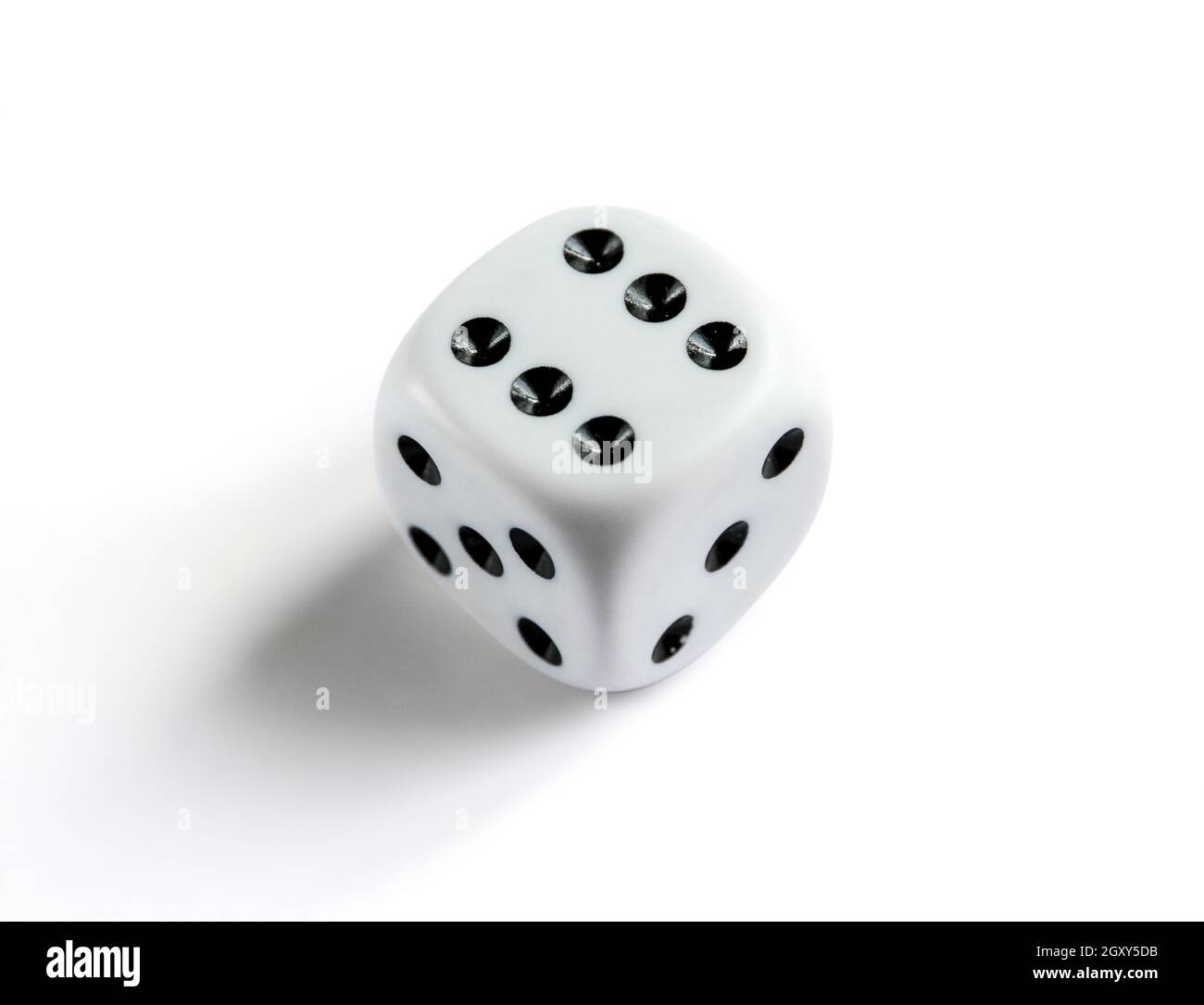 Clean dice isolated on white background. Top view Stock Photo - Alamy