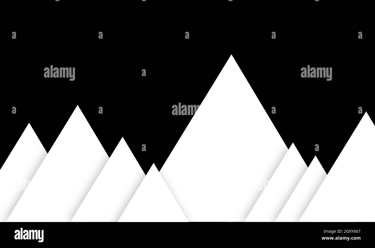 illustration of mountain scene made of geometrical shapes with a ...