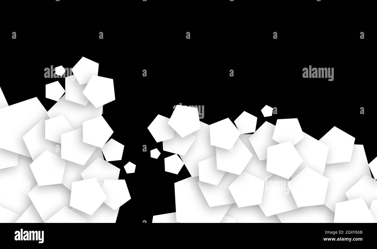 abstract concept design made of pentagon creating a fractal design by ...