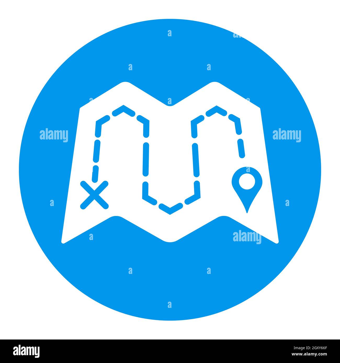 Map with route vector white glyph icon. Navigation sign. Graph symbol ...