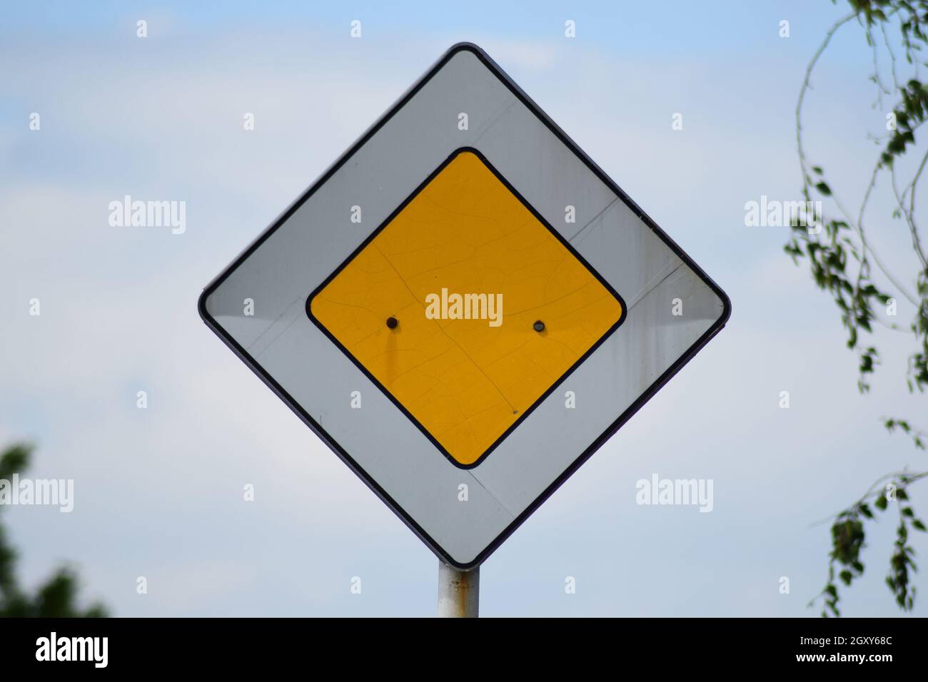 Traffic sign the main road. Signs on the highway Stock Photo - Alamy