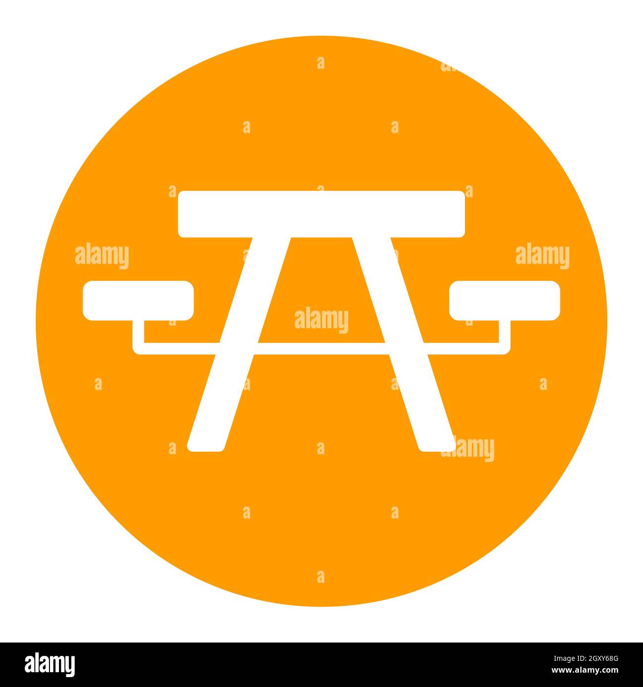 Camping table wooden park bench vector white glyph icon. Graph symbol ...