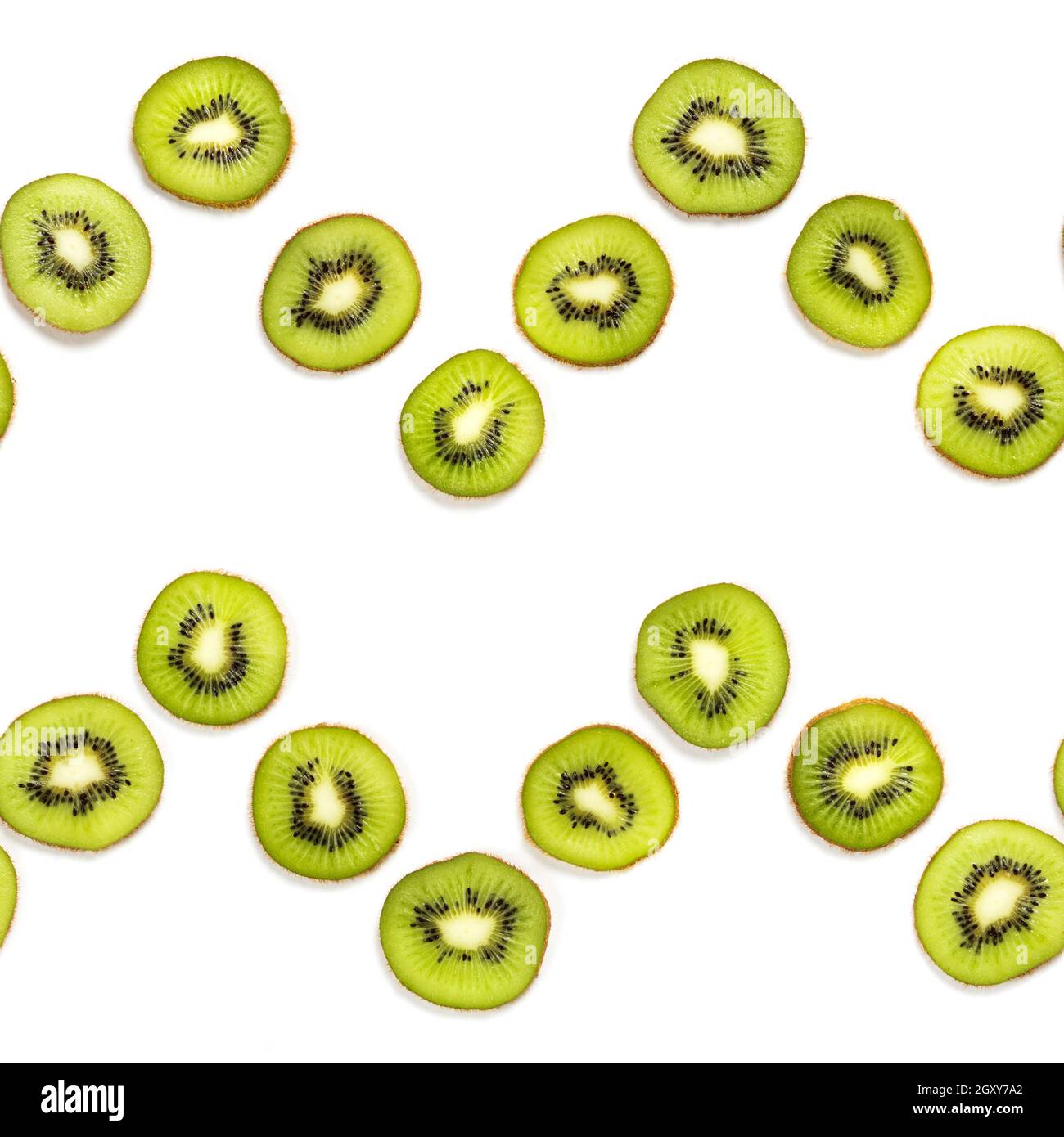 Kiwi fruit slice in zigzig seamless pattern. Colorful food pattern for ...