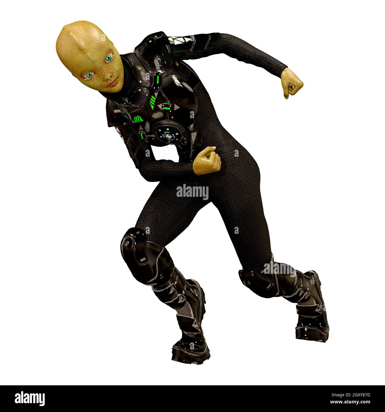 3D rendering of a female teenager alien isolated on white background ...