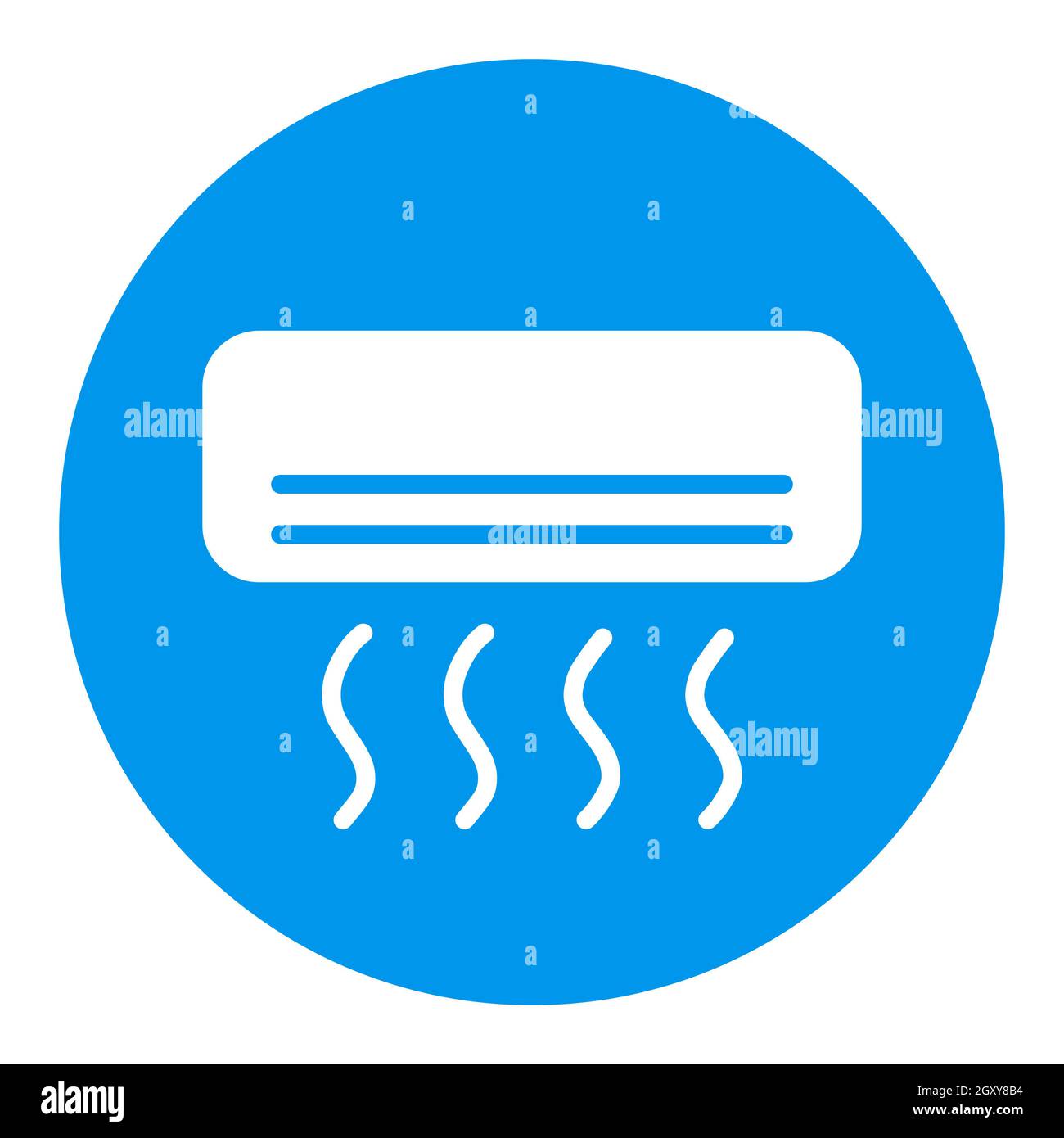 Split-system air conditioner flat vector white glyph icon. Graph symbol ...