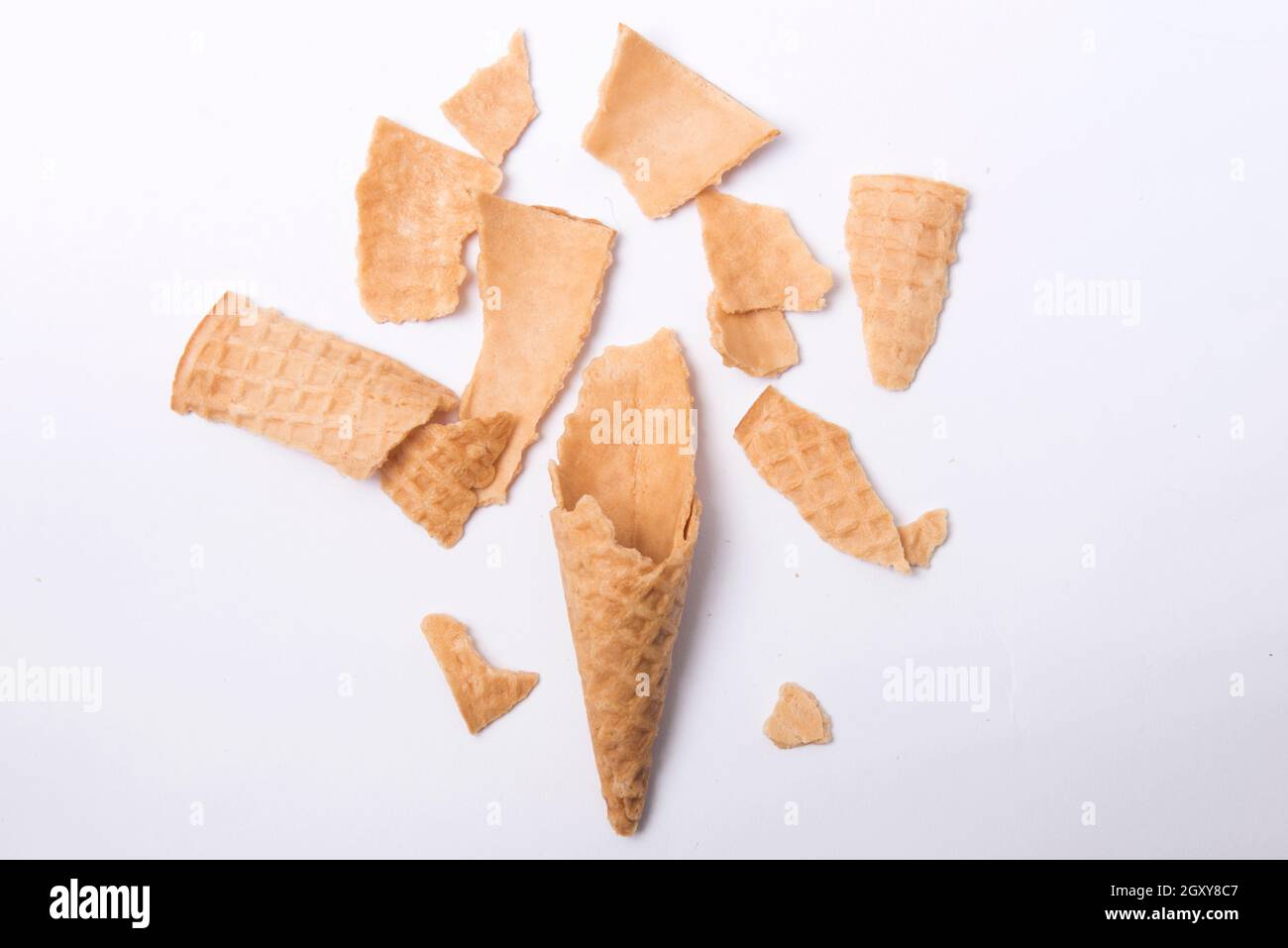 Crunchy ice cream cone isolated on white background Stock Photo - Alamy