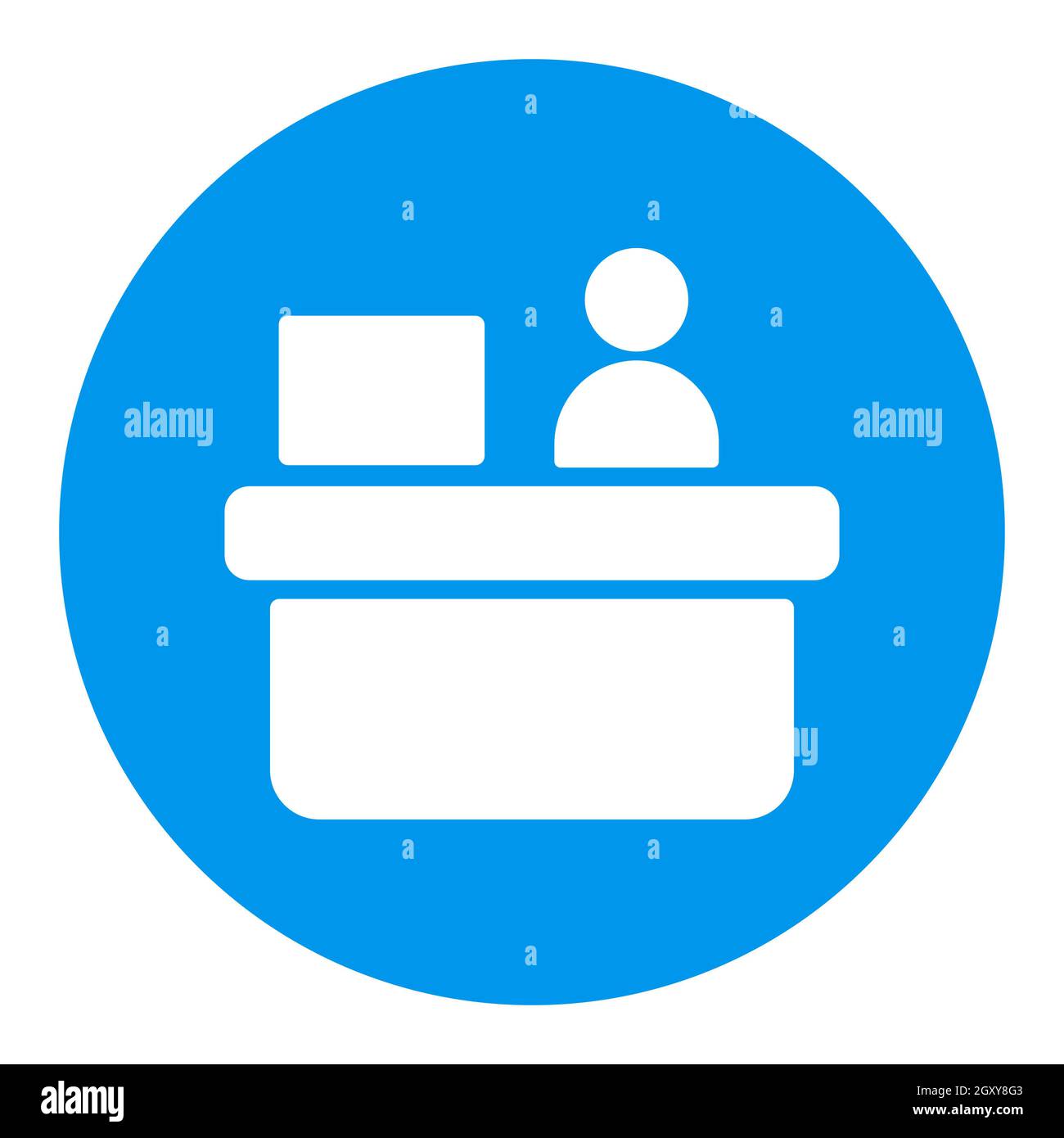 Hotel reception service vector white glyph icon. Graph symbol for ...