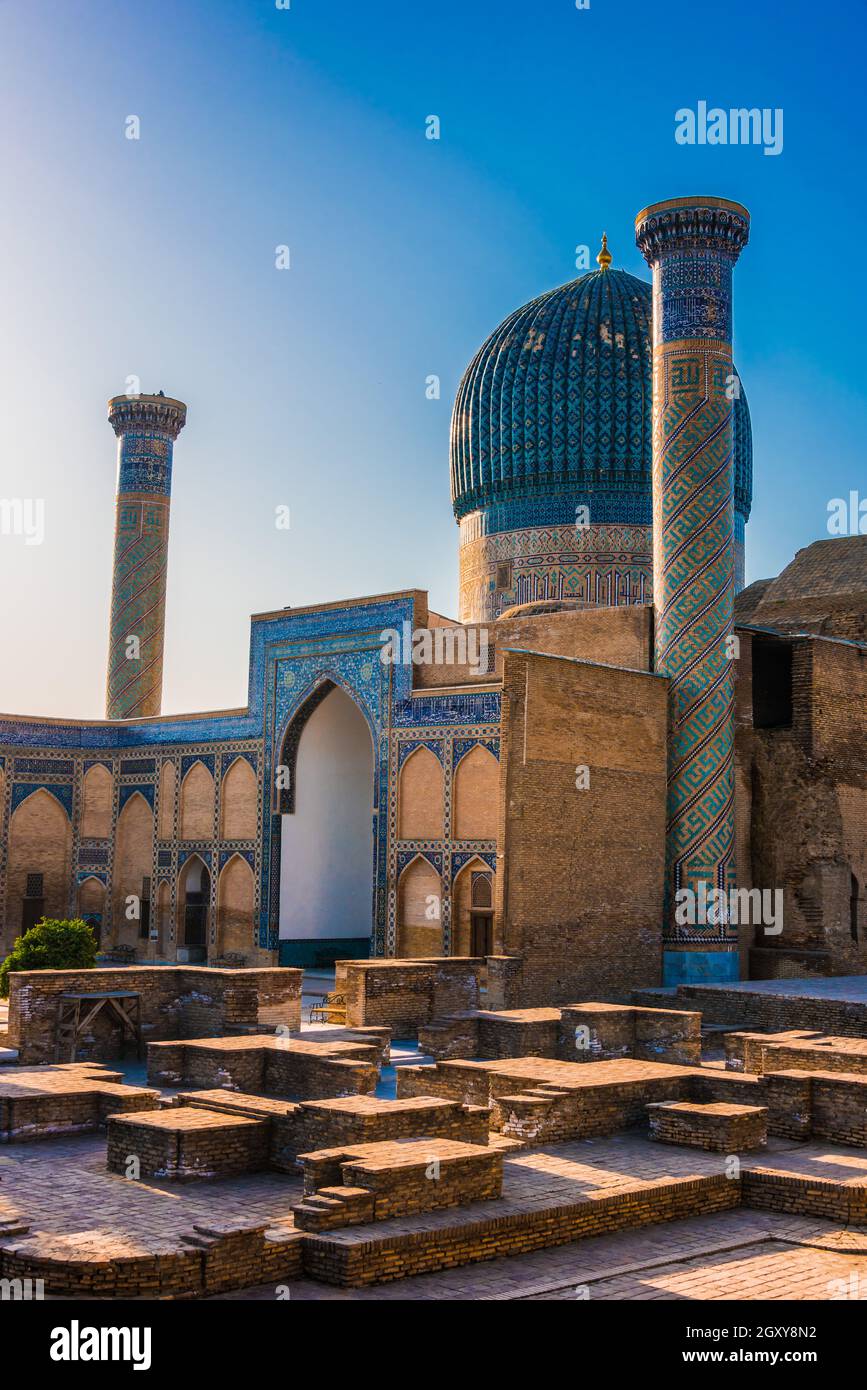 Gur-e-Amir or Guri Amir (Tomb of the King), a mausoleum of the Asian ...