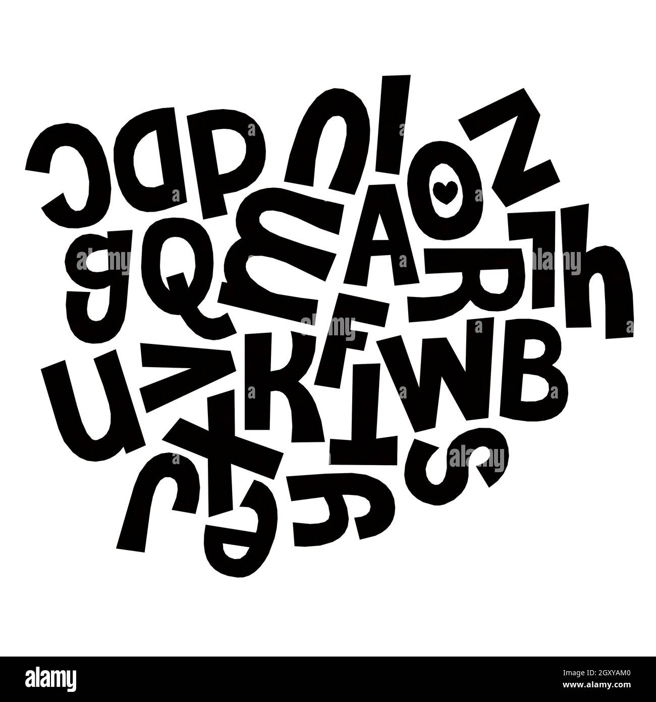 Group Of Black Letters On White Stock Photo - Alamy