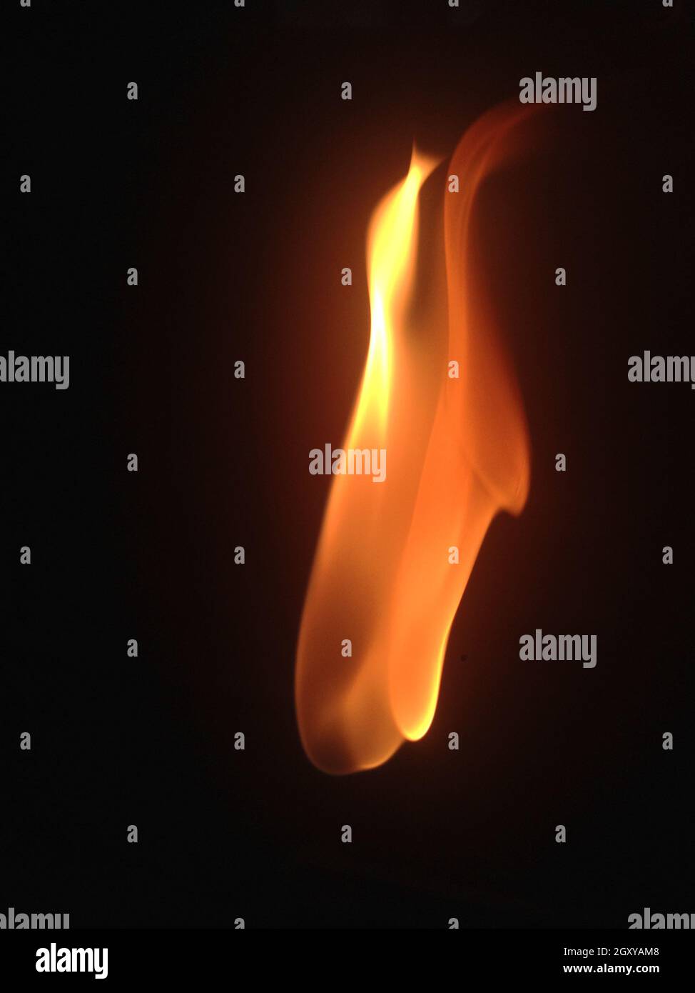 One Burning Fire flames On Black Isolated Background Stock Photo - Alamy
