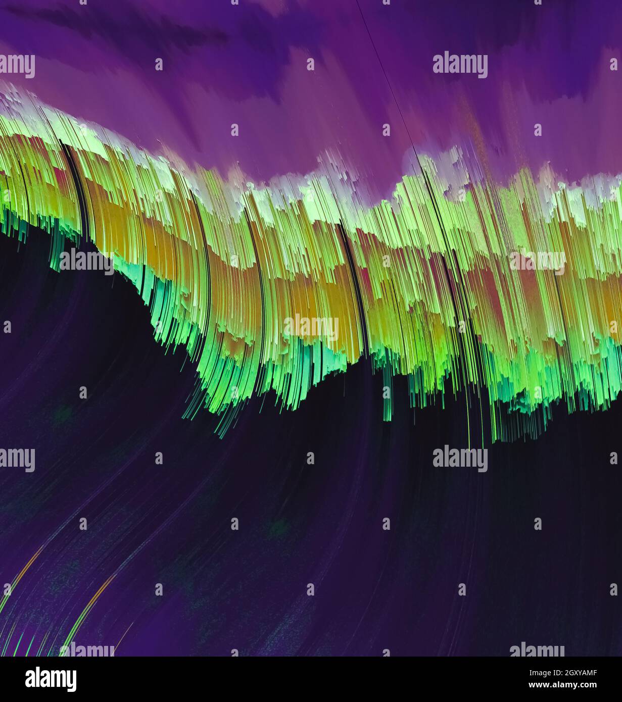 Wavy layers of different colors on solid sheet of wallpaper. Concept of ...